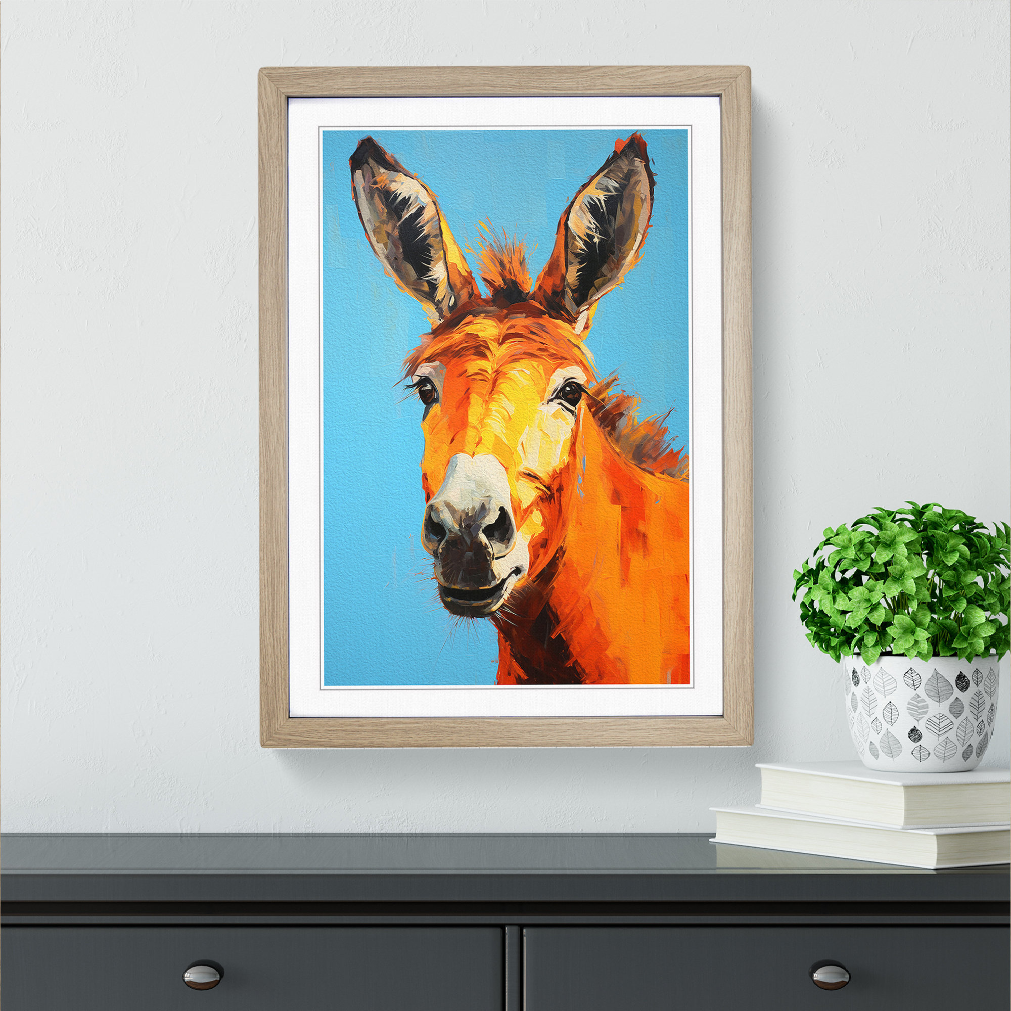 Brambly Cottage Donkey Gestural No.3 - Single Picture Frame Art Prints ...