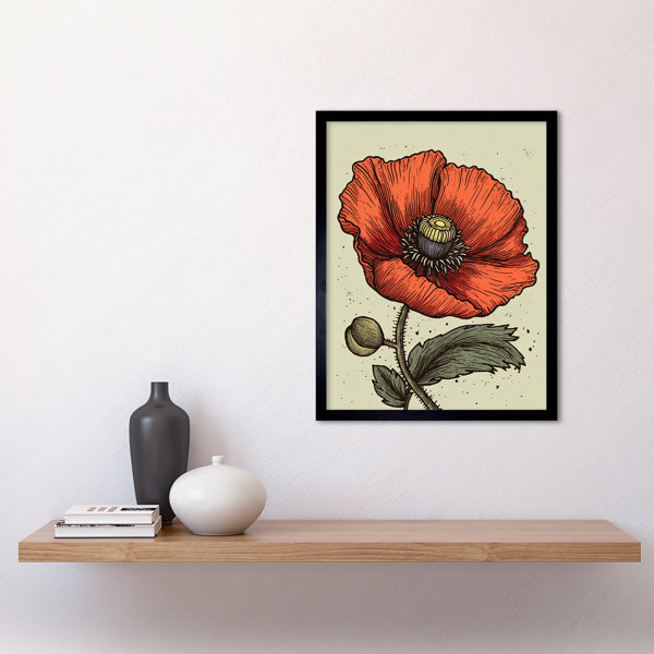 ClassicLiving Beamond A Single Poppy Old School USA Tattoo Ink Body Art ...