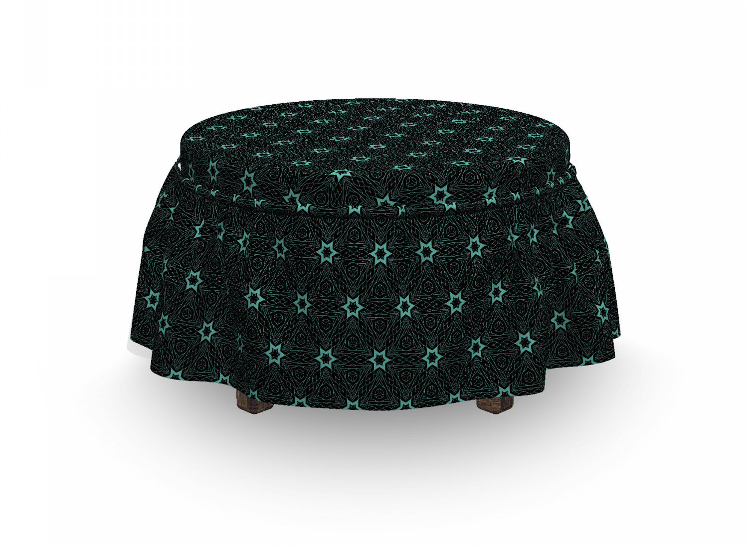 East Urban Home Stars Triangle Lines 2 Piece Box Cushion Ottoman ...