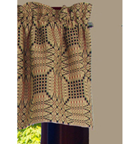 Gracie Oaks Anceline 6.5'' W Window Valance Nutmeg Black Red | Wayfair