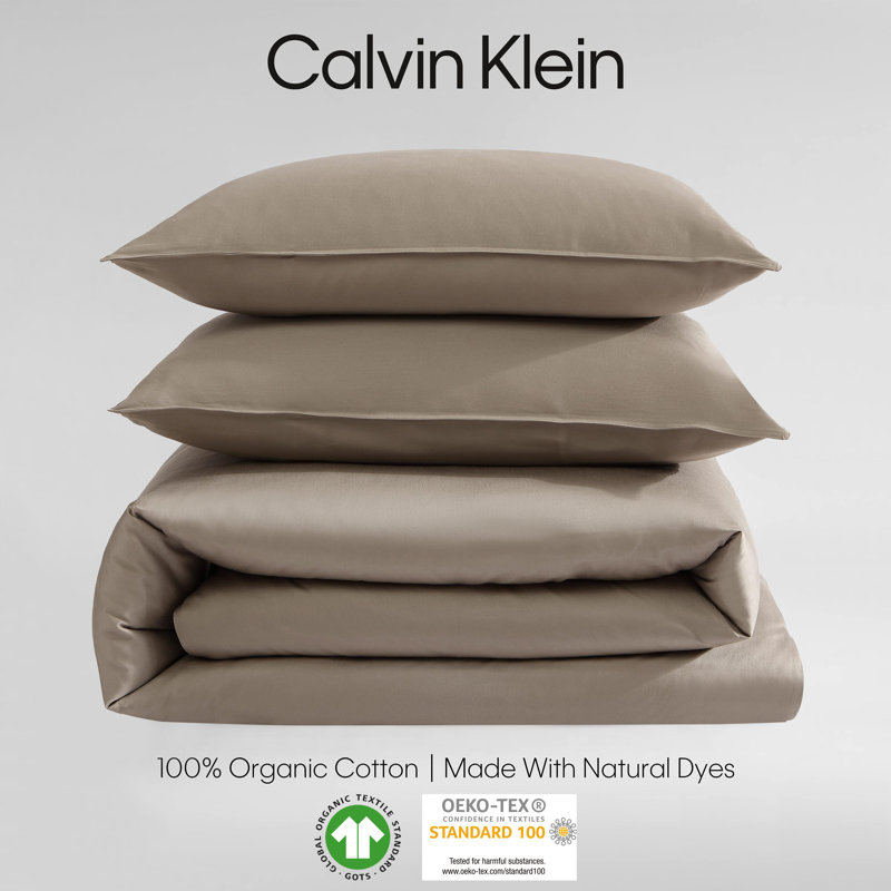 Calvin Klein Organic Earth Solid Cotton Duvet Cover Set & Reviews | Wayfair