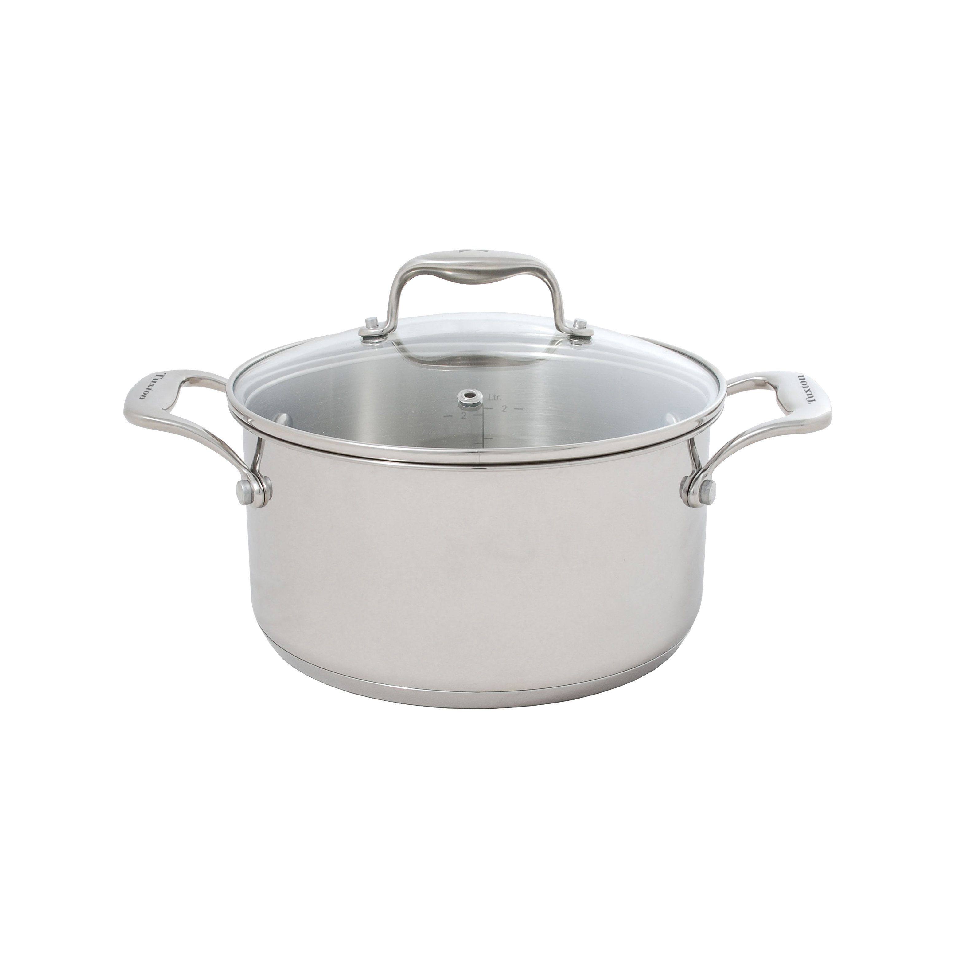 Tuxton Home Concentrix 3 qt. Round Covered Stainless Steel Casserole ...