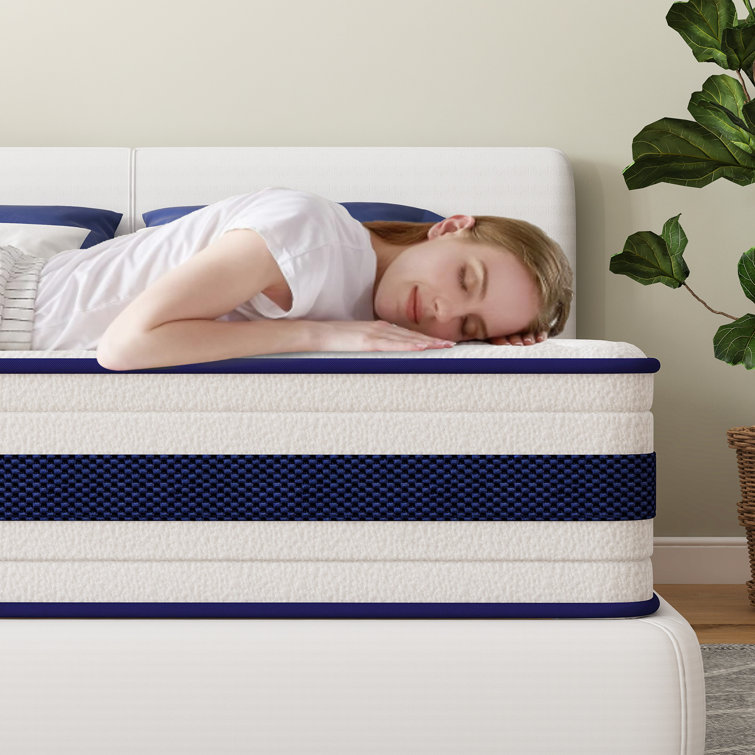 NISIEN 10"&12" Hybrid Mattress, Spring Gel Memory Foam Mattress, Medium ...