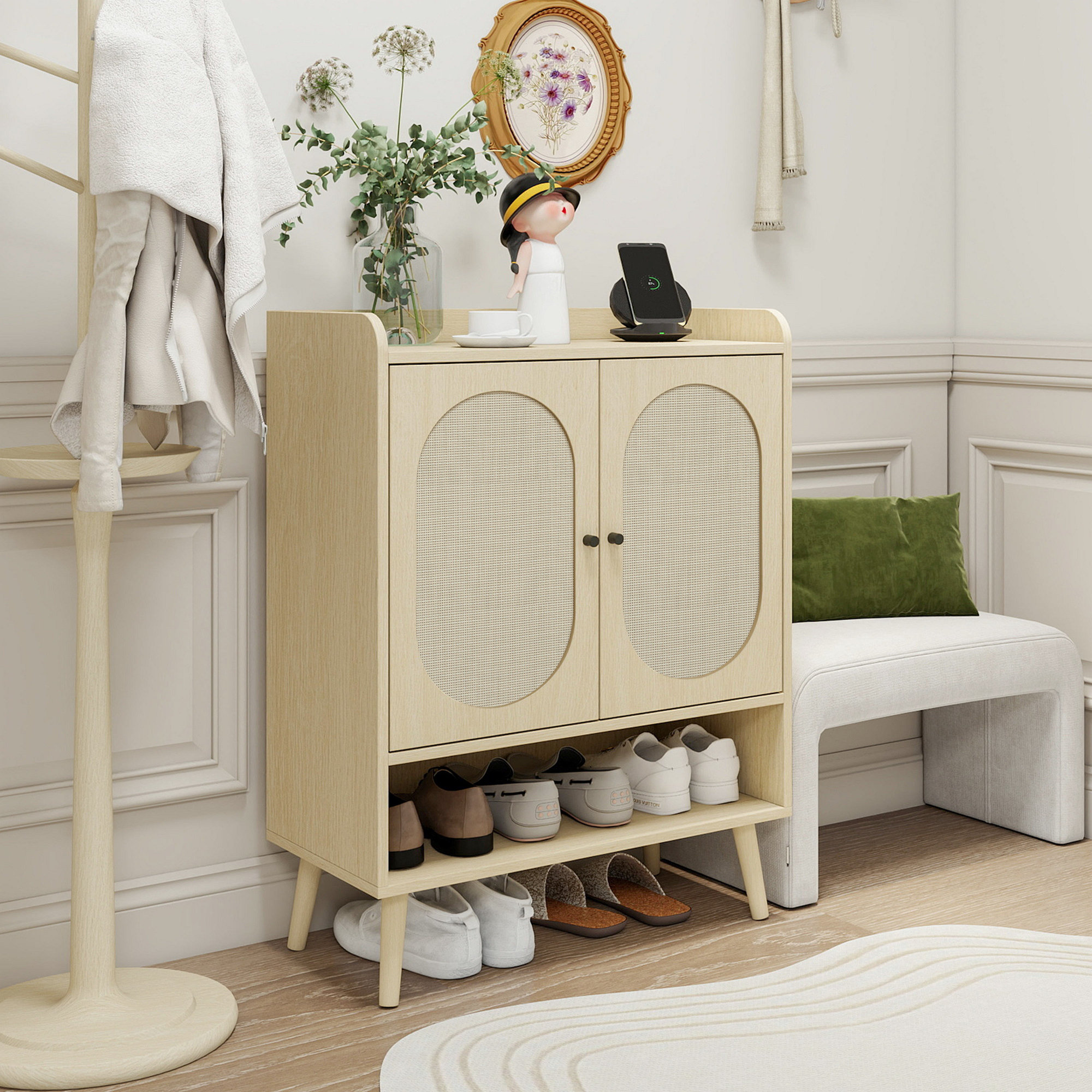 Bayou Breeze 2 Door Shoe Rack, Freestanding Modern Shoe Storage Cabinet ...