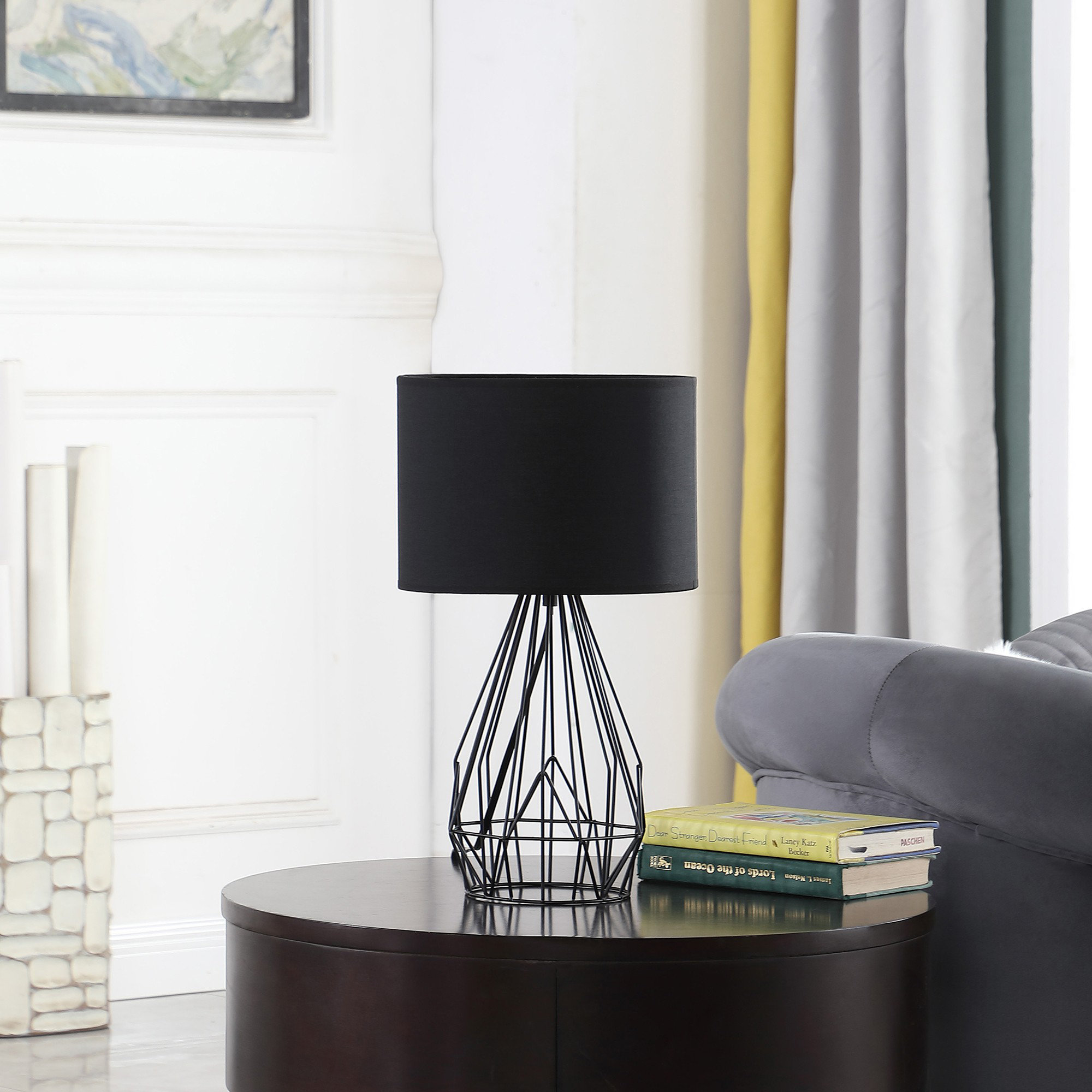 17 Stories 18” Asymmetric Black Cage Metal Table Lamp - Wayfair Canada