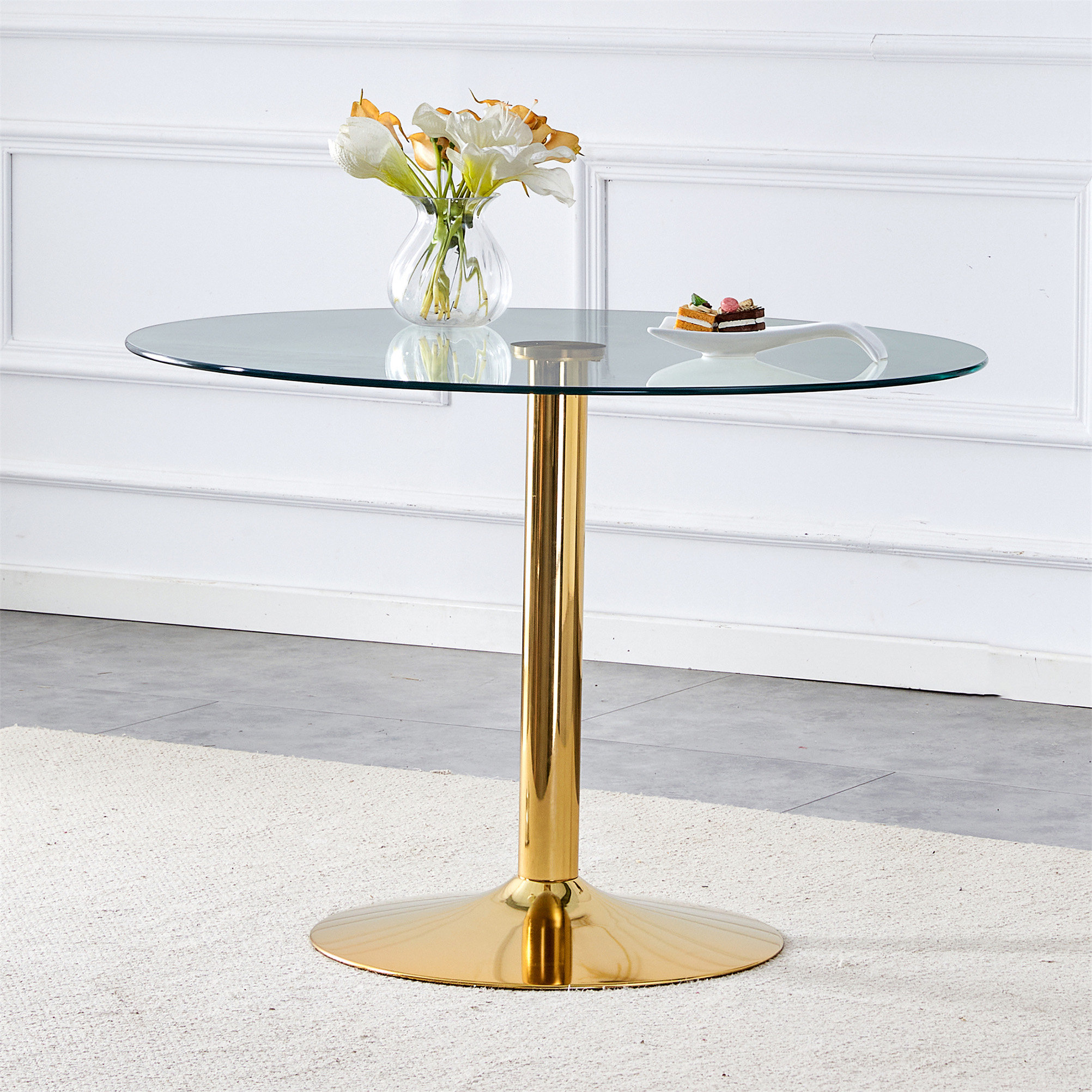Mercer41 A 42-Inch Diameter Glass Top And A Modern, Minimalist Round ...