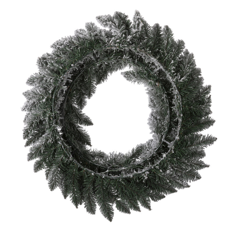 The Holiday Aisle® 3-Piece Flocked Christmas Wreath and Garland Set ...