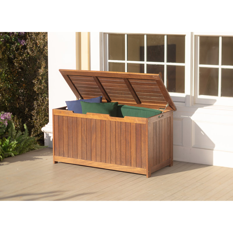 Evergreen Enterprises, Inc Eucalyptus Wood Outdoor Deck Storage Box ...