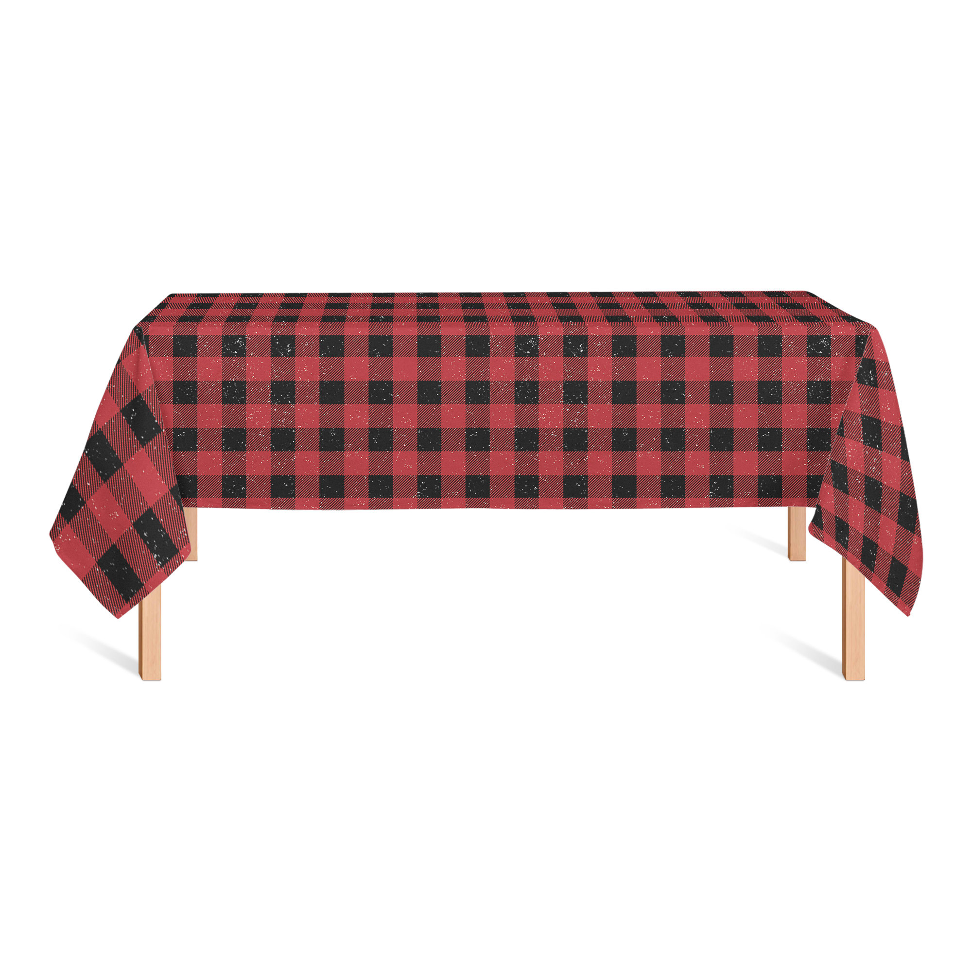 The Holiday Aisle® Red Black Buffalo Check Tablecloth | Wayfair