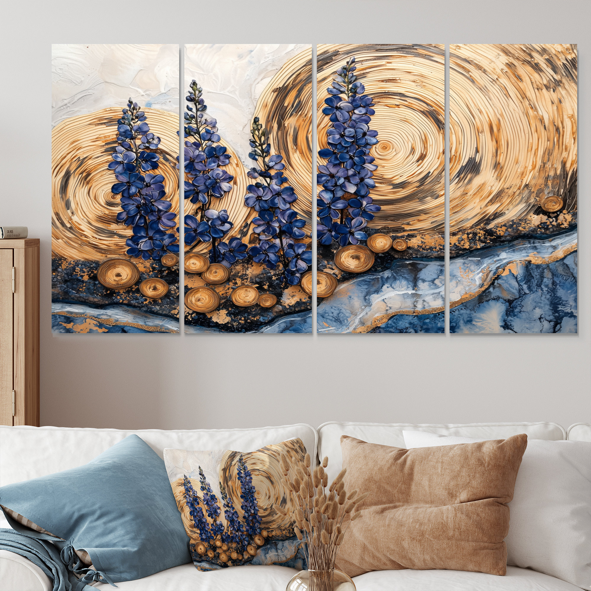 Ophelia & Co. Blue Bonnets Flowers On A Wood Slide Landscape IV - Blue ...