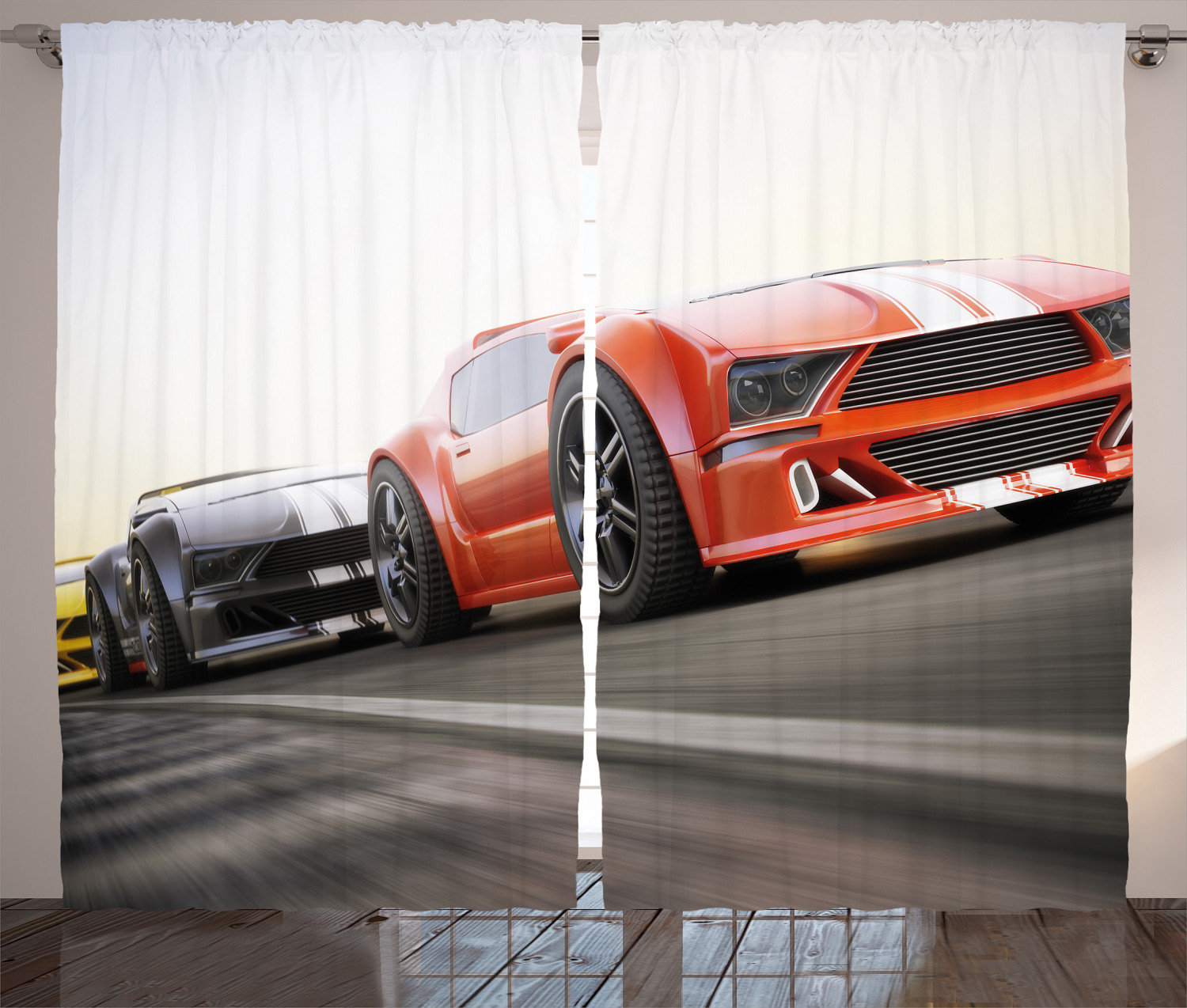 East Urban Home Cars Semi-Sheer Rod Pocket Curtain Panels | Wayfair