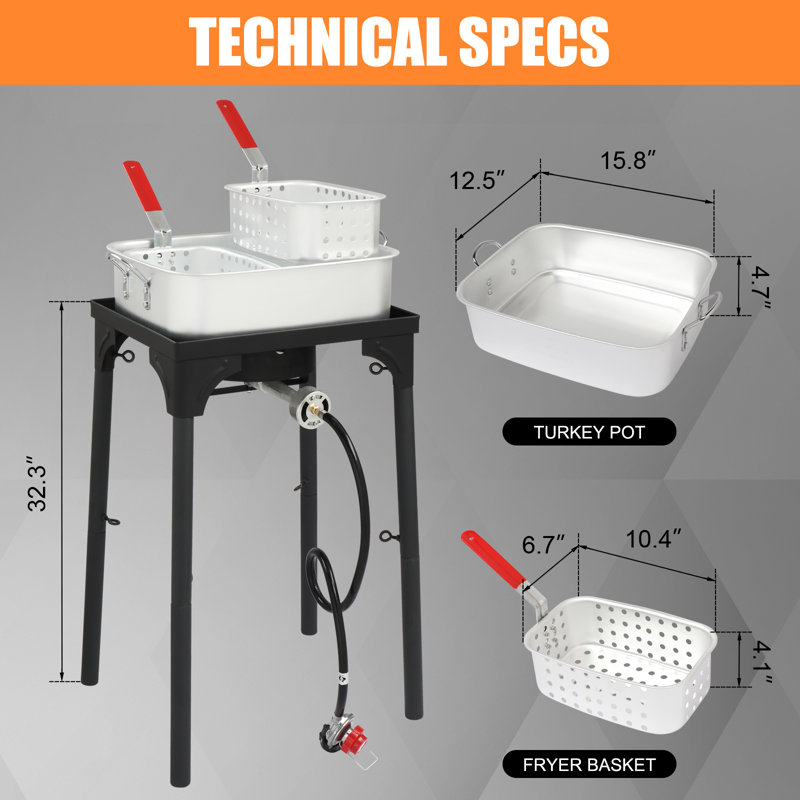 Winado Double Fryer With 2 Baskets Propane Burners For Outdoor Cooking ...