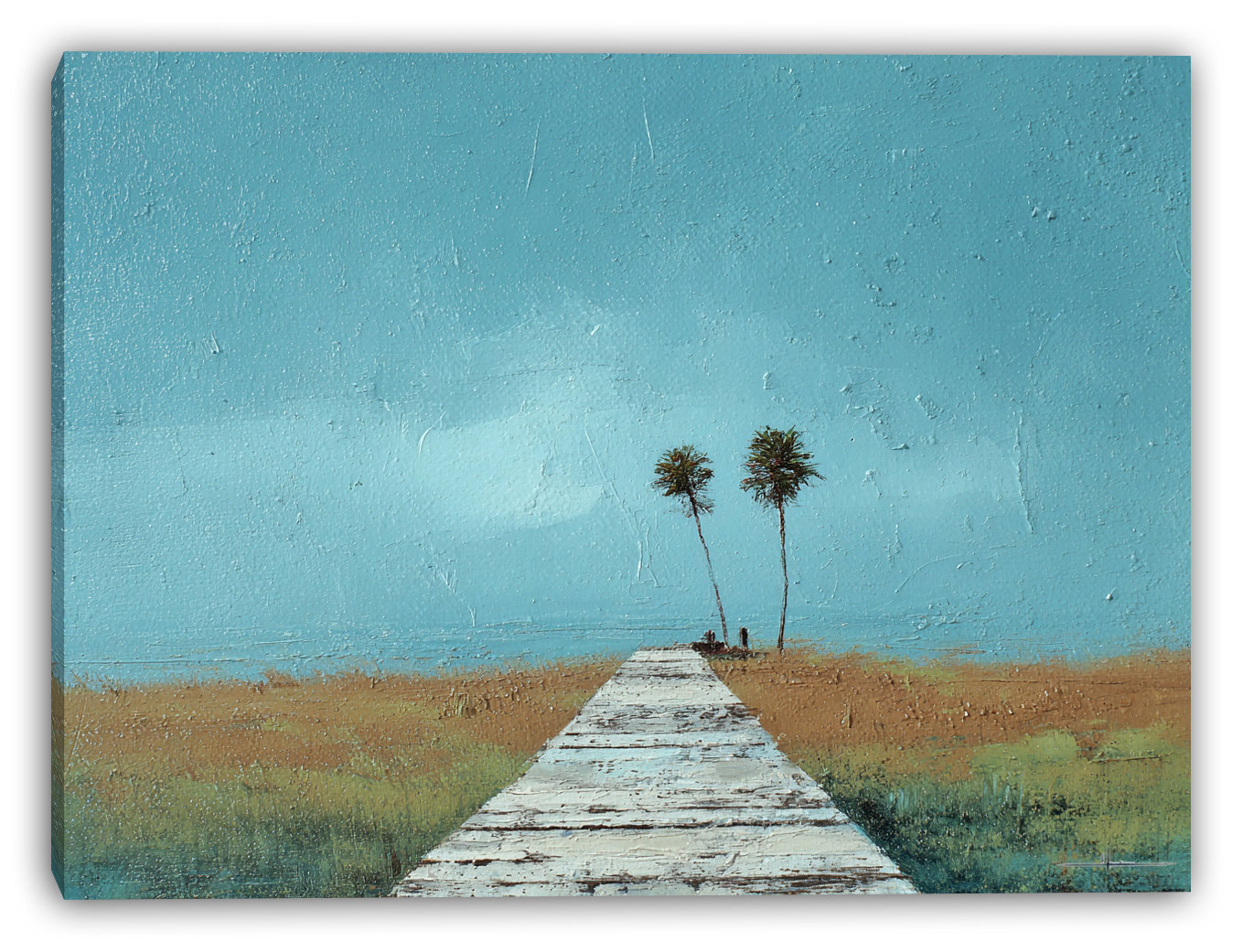 Bayland Collection Azure Palm Path Wrapped Canvas Wall Art - Wayfair Canada