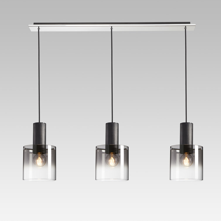 17 Stories Jayquon 3 - Light Black Kitchen Island Pendant & Reviews ...