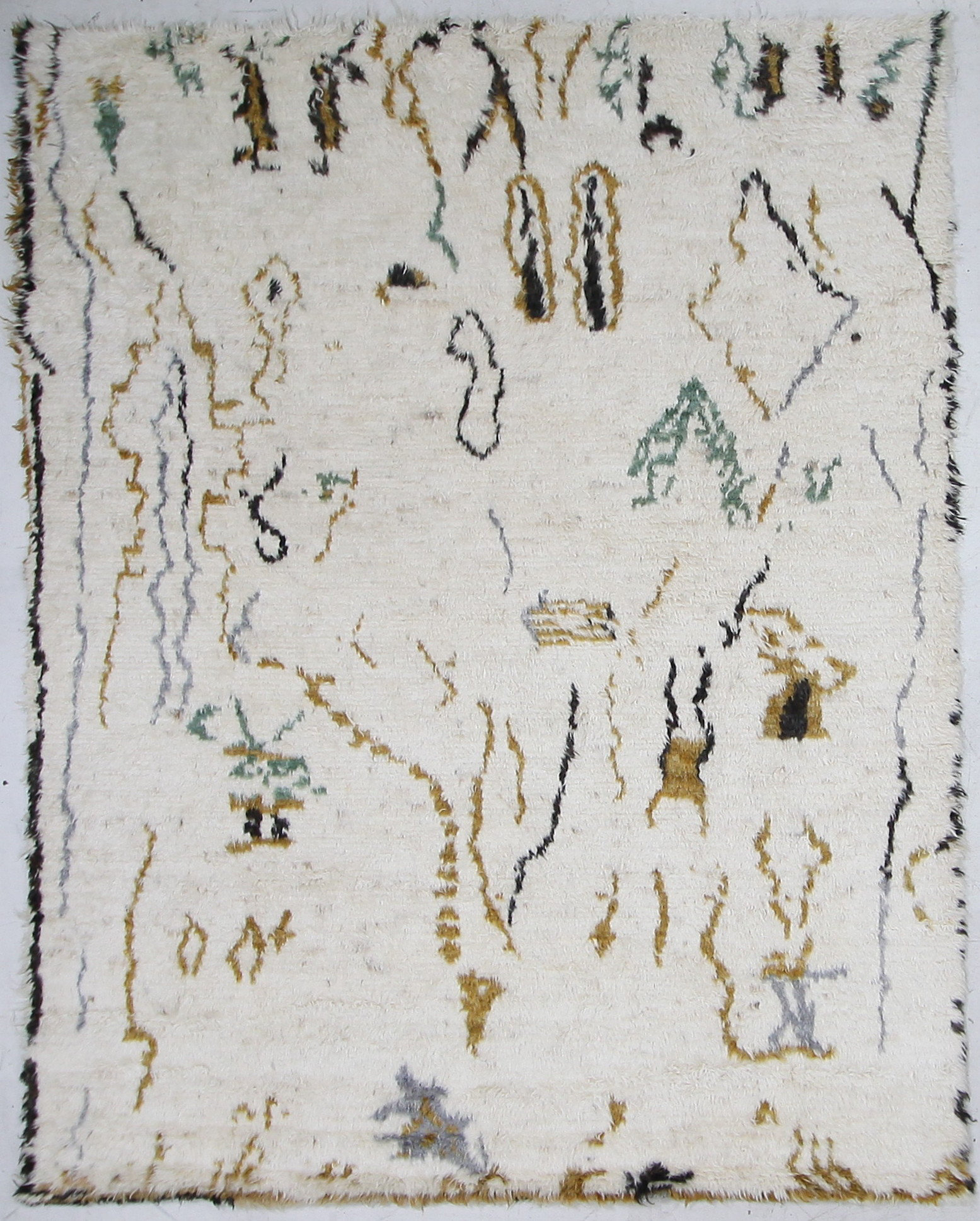 Bungalow Rose Kirkley Hand-Knotted Moroccan Wool Cream/Gold Rug | Wayfair