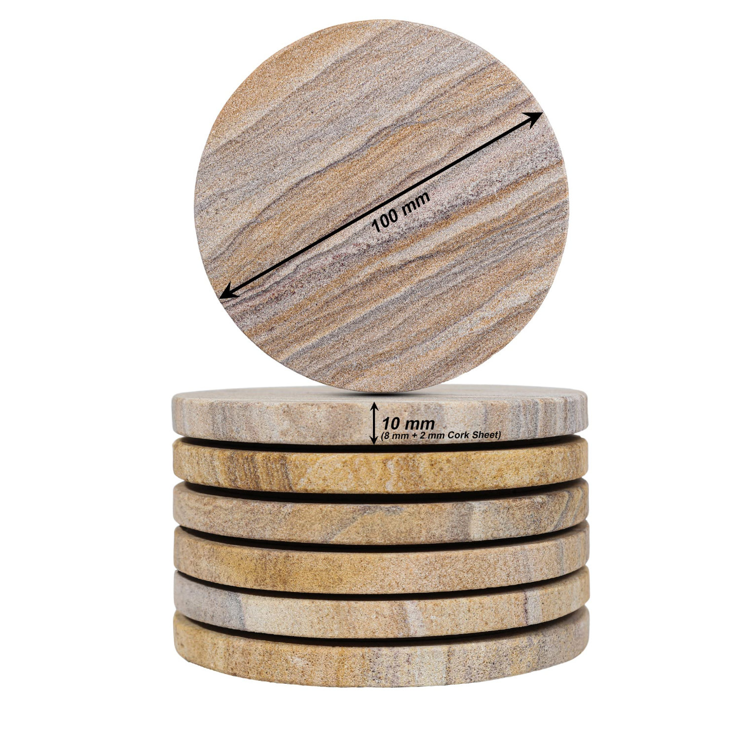 Stack man Sandstone Water Absorbent Hand Crafted Round Coasters For ...