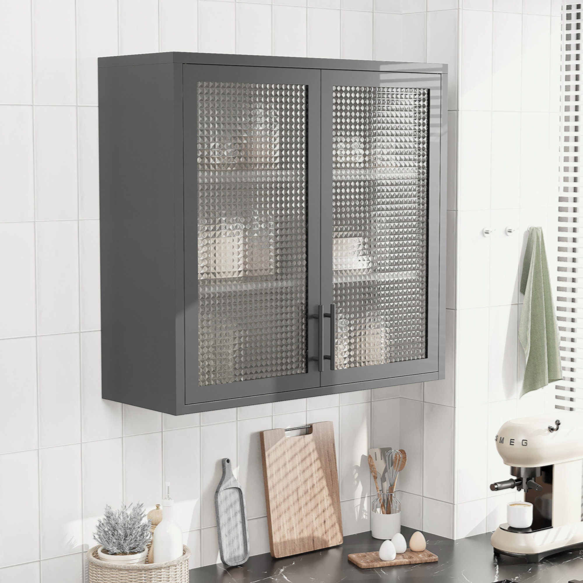 Latitude Run® Retro Style Wall Mounted Cabinet Table-Top Storage ...