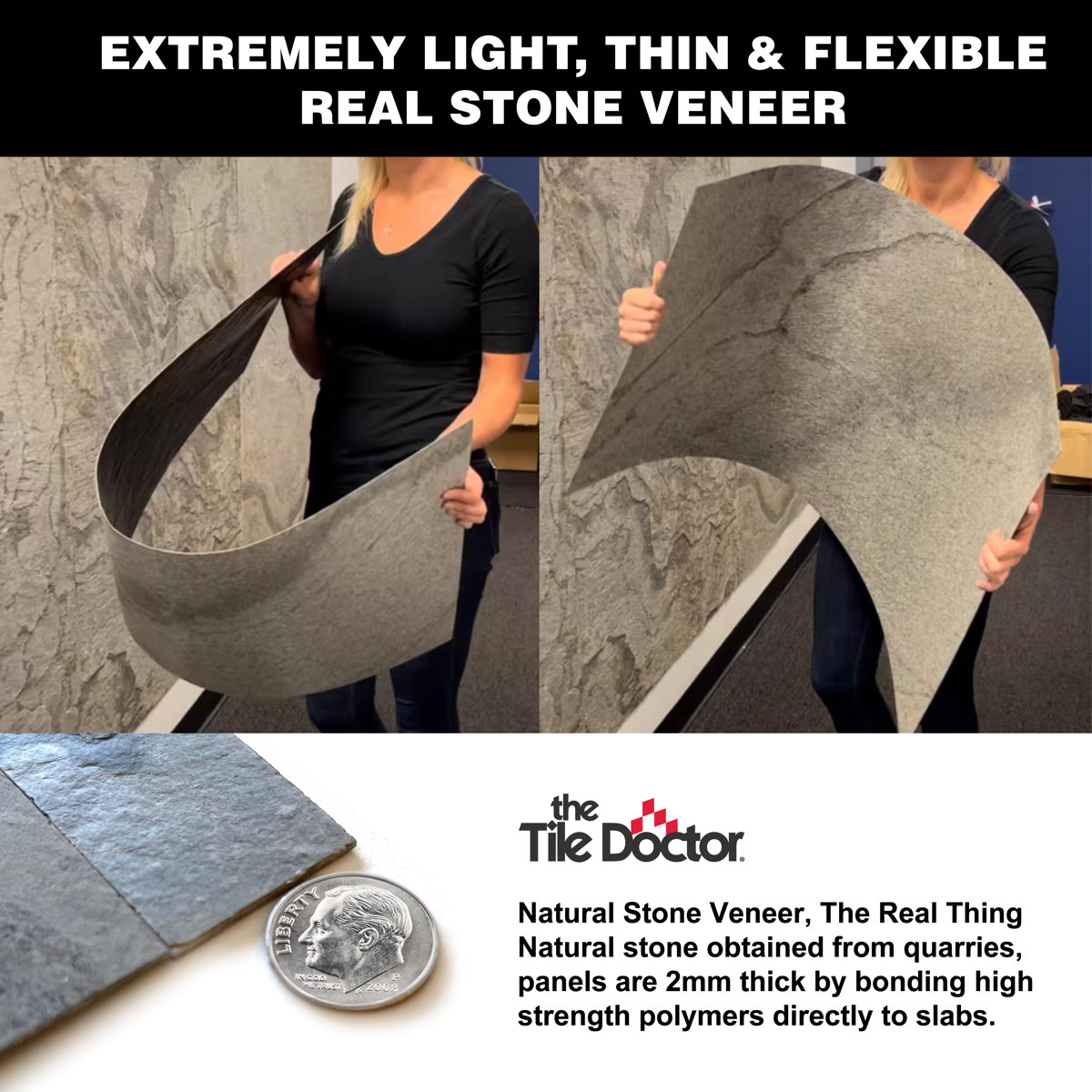 VersaLite Stone 2 ft. x 4 ft. Sheet Natural Stone Veneer, Flexible ...