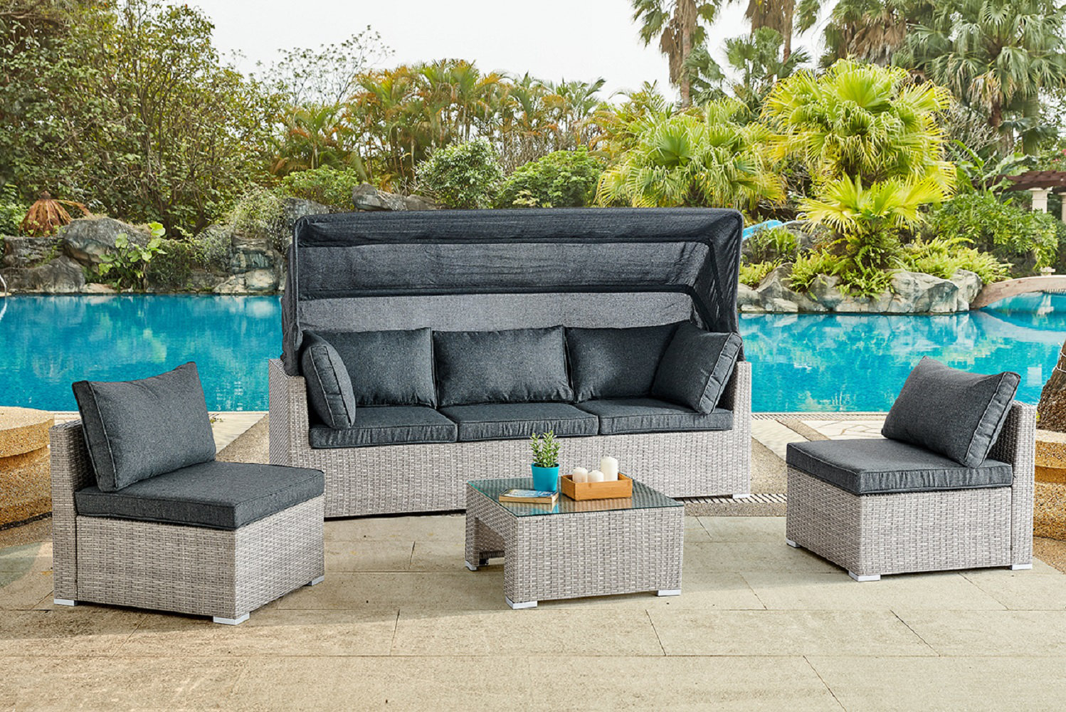 Brayden Studio Bethalto Rattan 5 - Person Seating Group with Cushions ...