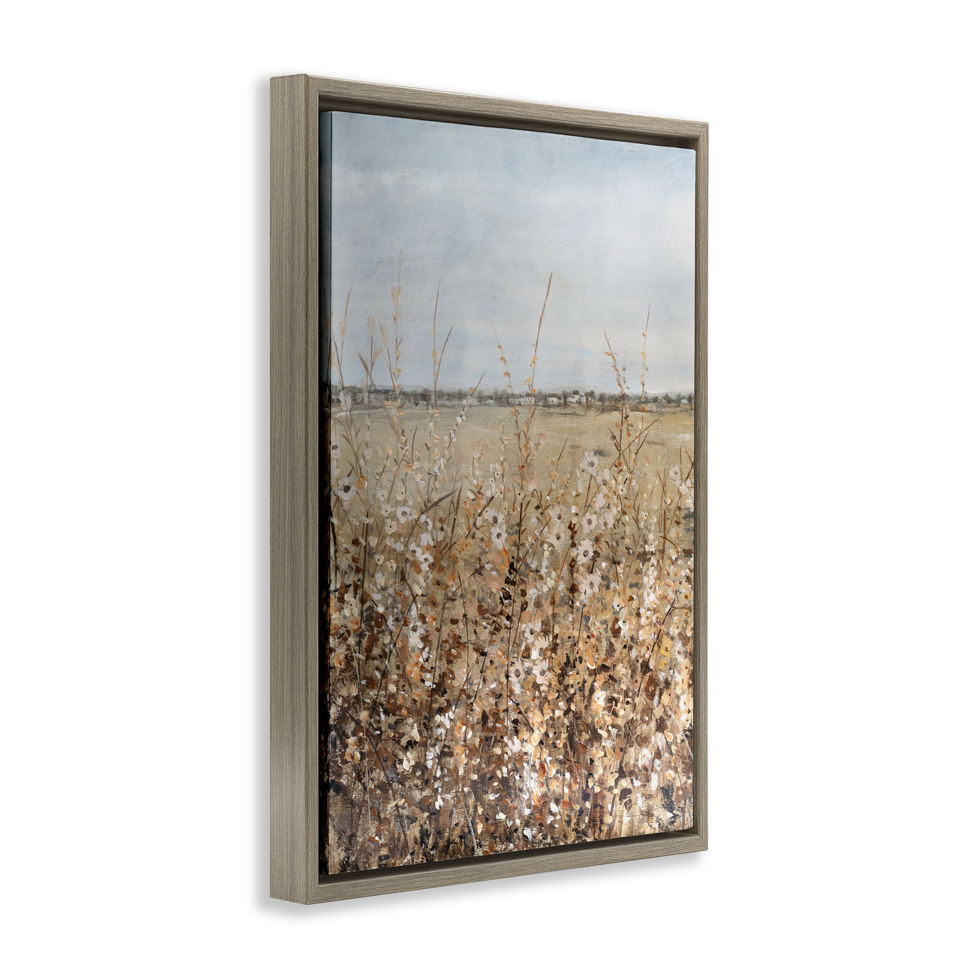 Lark Manor™ Neutral Meadow Sprigs Framed Floater Canvas By June Erica ...