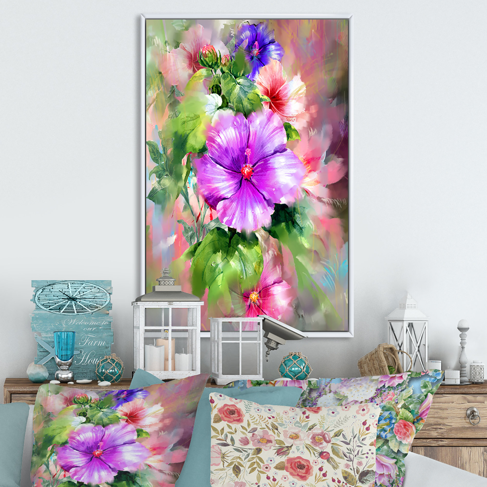 Bay Isle Home™ Artistics Purple Hibisc Flower - Traditional Canvas ...