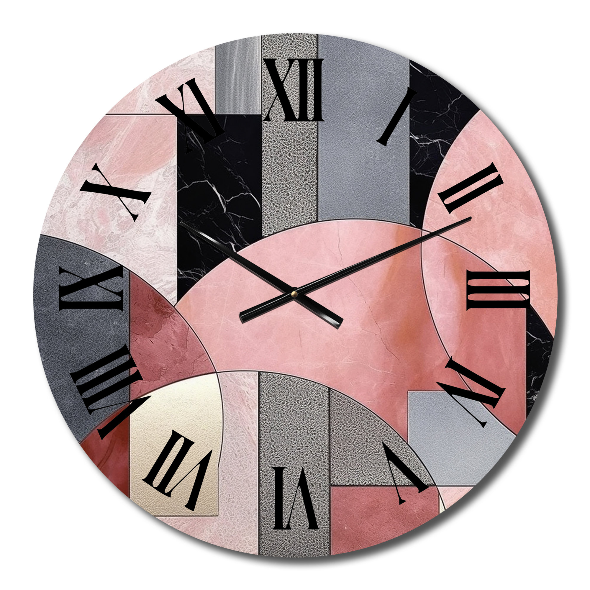 Design Art Pink Transcendent Angles II Metal Wall Clock | Wayfair