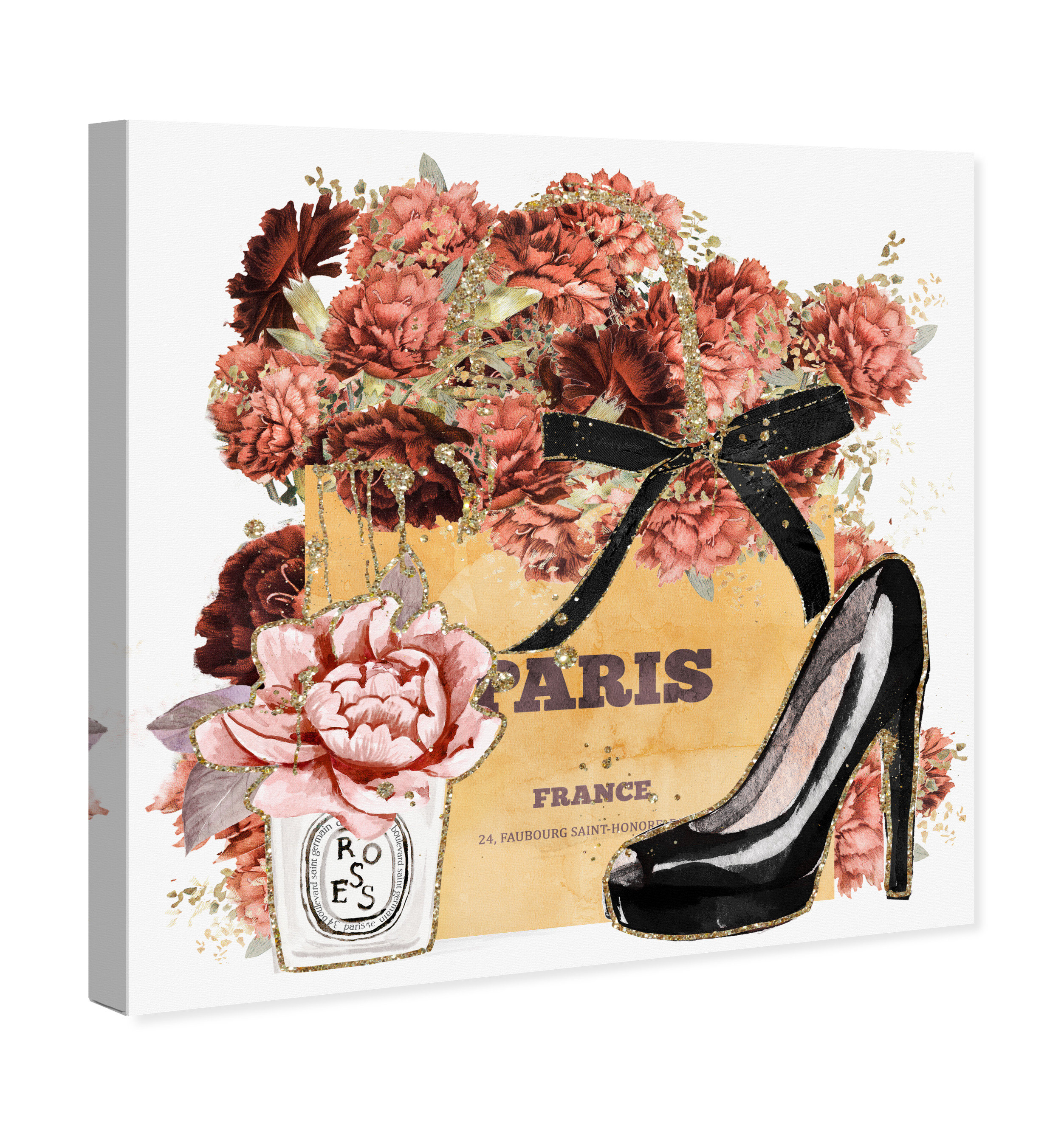 Rosdorf Park Shilynn Pastel Parisian Tangerine Bag Fall On Canvas Print ...