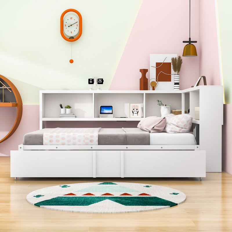 Lark Manor™ Desarai Full Size Metal Daybed with Twin Trundle, Storage ...