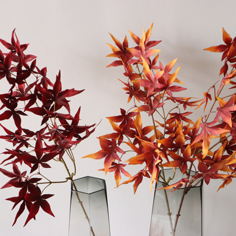 Primrue Koch Maple Leaf Arrangement in Vase | Wayfair