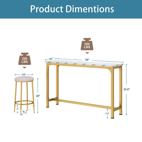 Counter Height White Kitchen & Dining Room Sets & Tables You'll Love ...