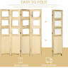 xingguangya Portable Privacy Screens - 5.6' Indoor 4 Panel Wood Folding ...