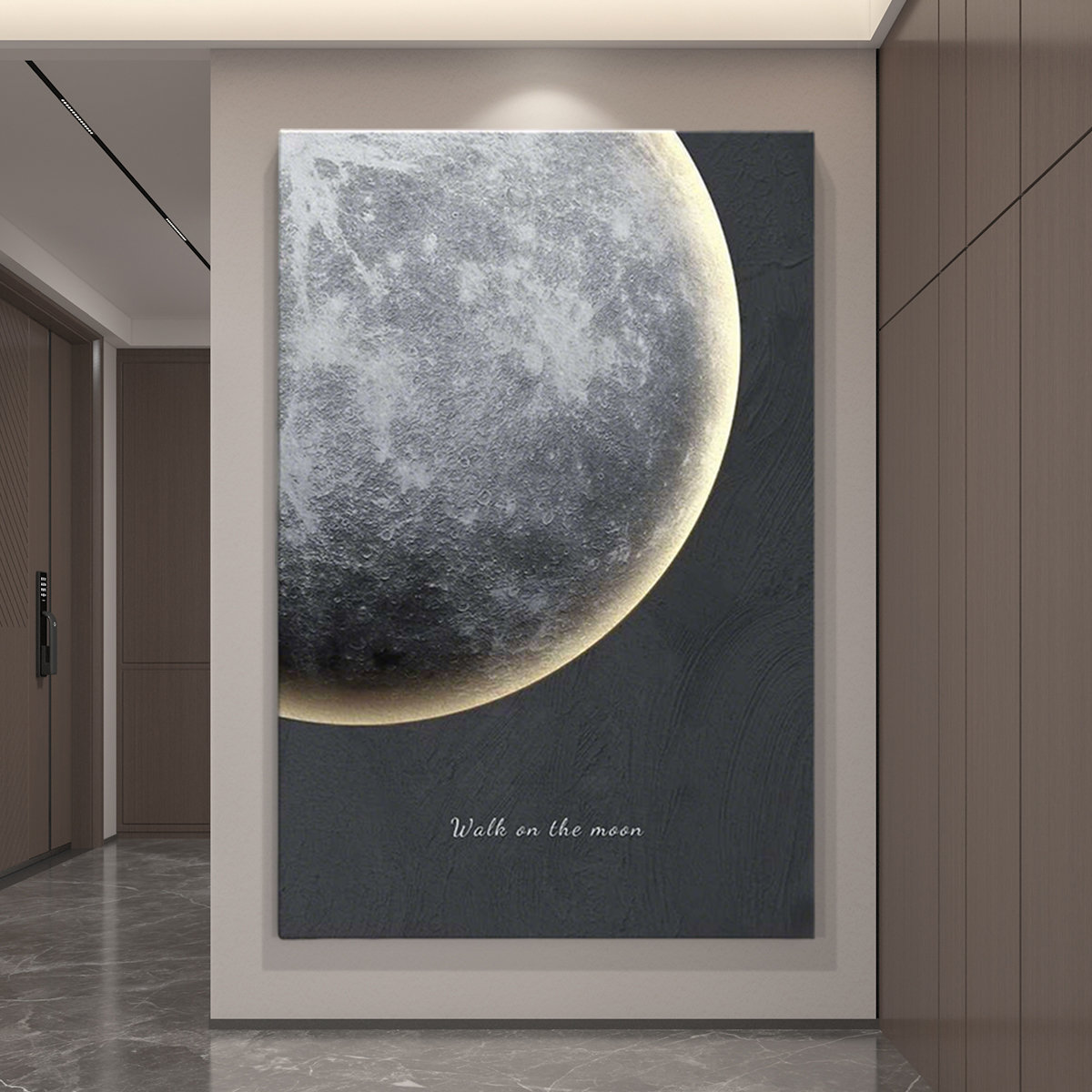 Refineroost Wabi-sabi style luminous moon mural | Wayfair