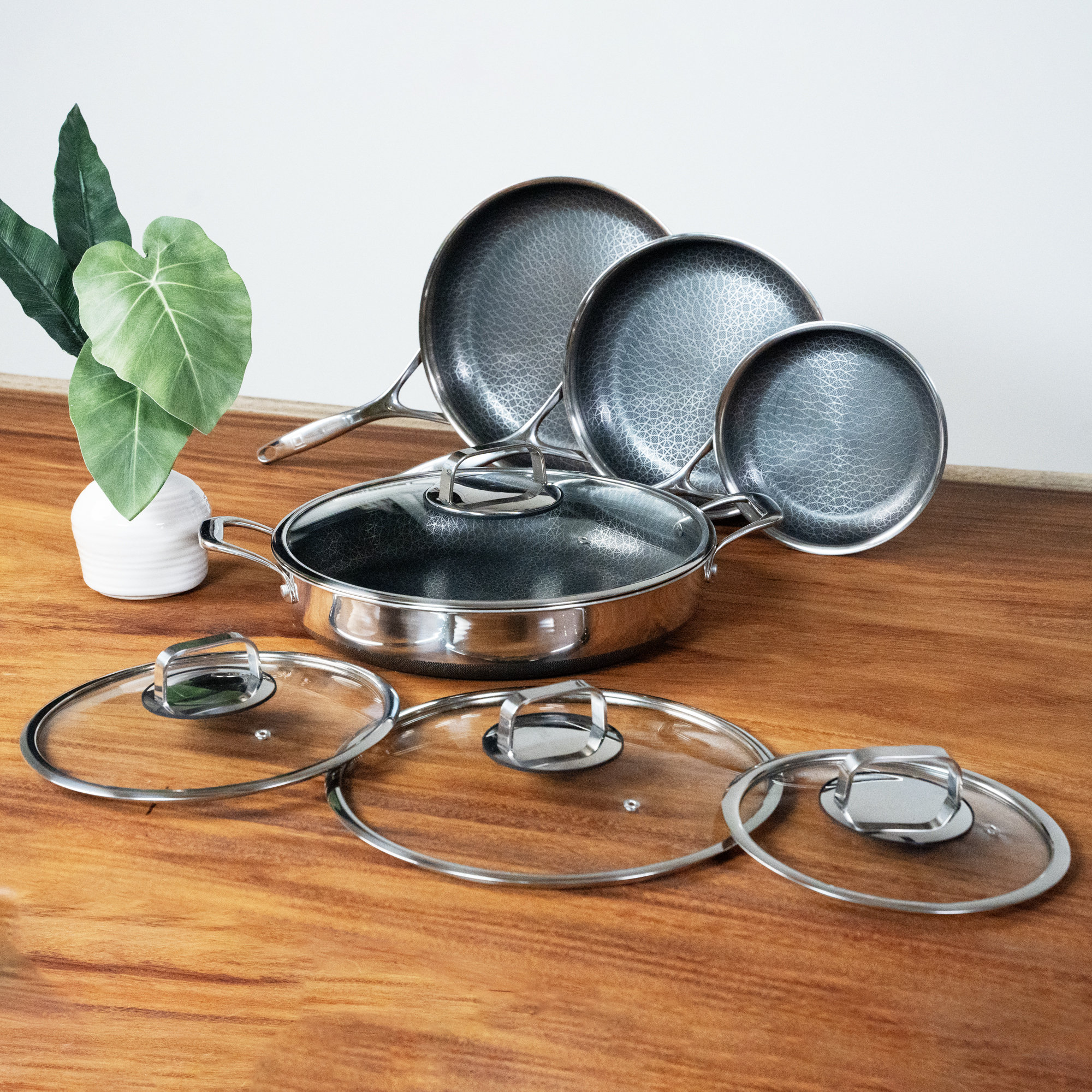 Livwell LIVWELL DiamondClad 8pc Hybrid Nonstick Stainless Steel Frying ...