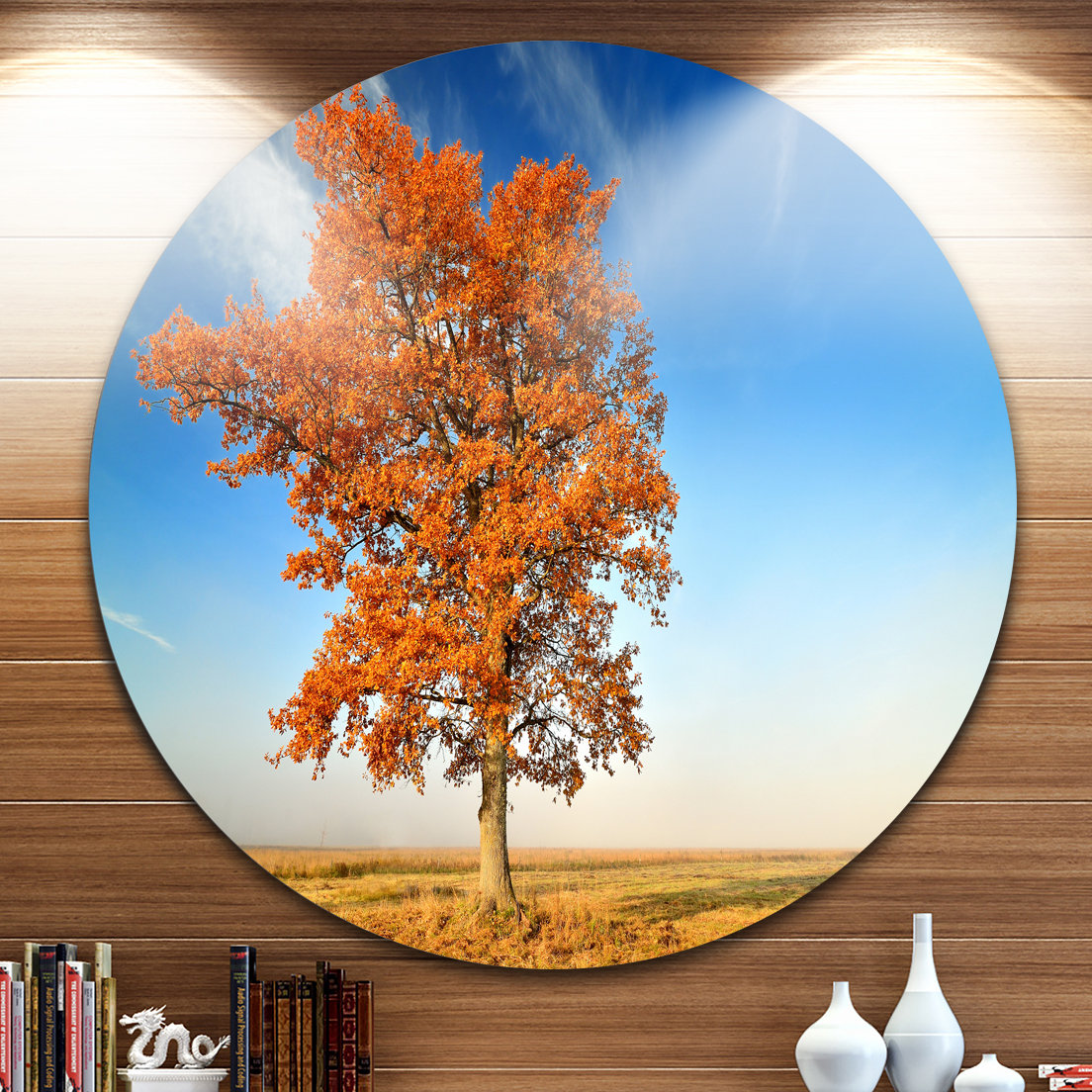 Design Art 'Colorful Lonely Fall Tree' Photographic Print on Metal ...