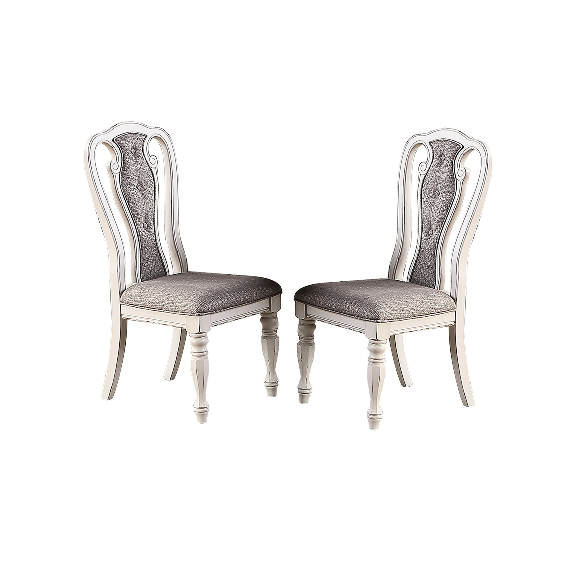 Wildon Home® 2 Dining Chair Upholstery, Vintage White, Button Back ...