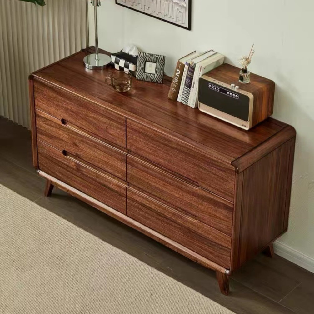 Dream cabinet Modern Simple Ebony Wood Entrance Cabinet 6 - Drawer ...