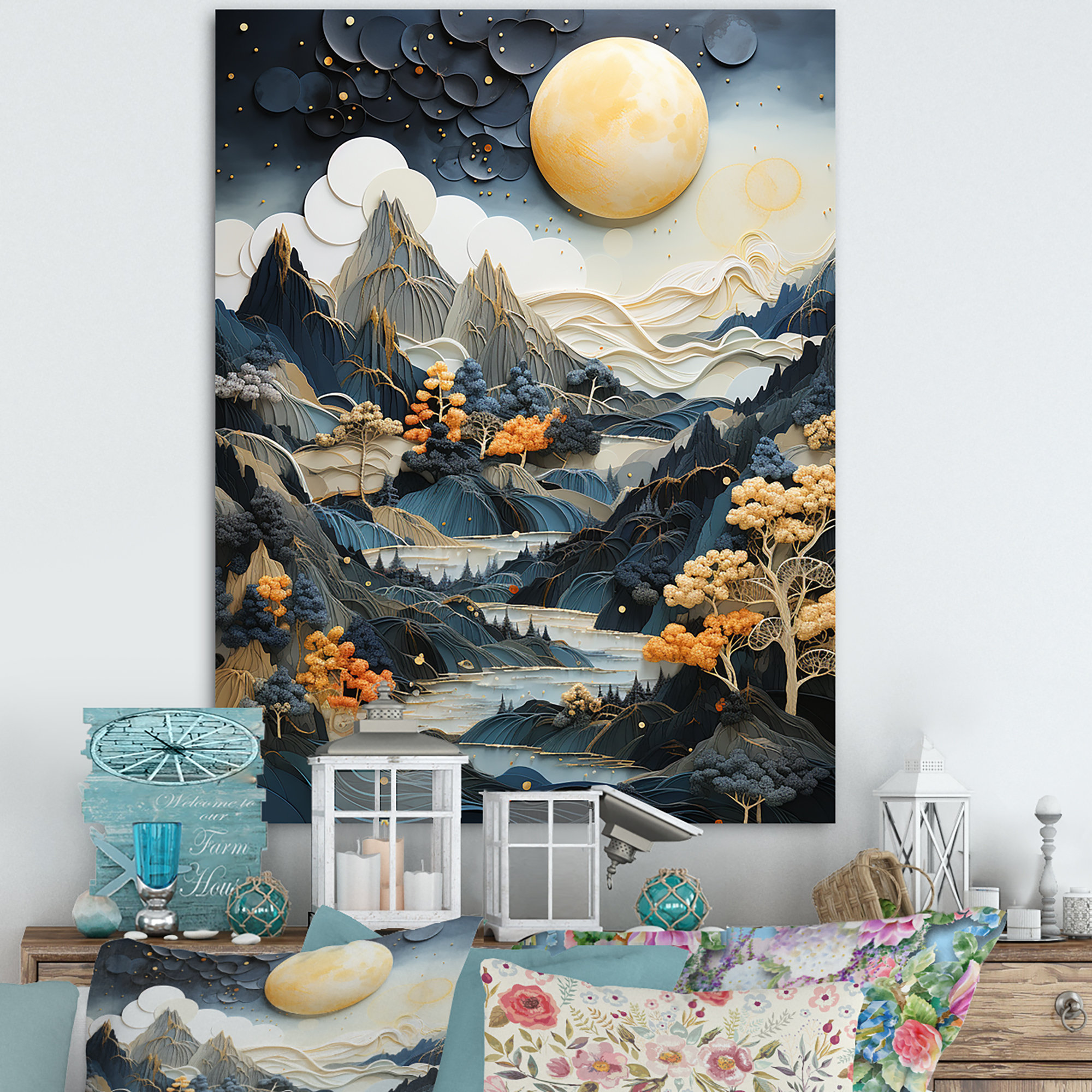 Millwood Pines Mountain Stormy Moon | Wayfair