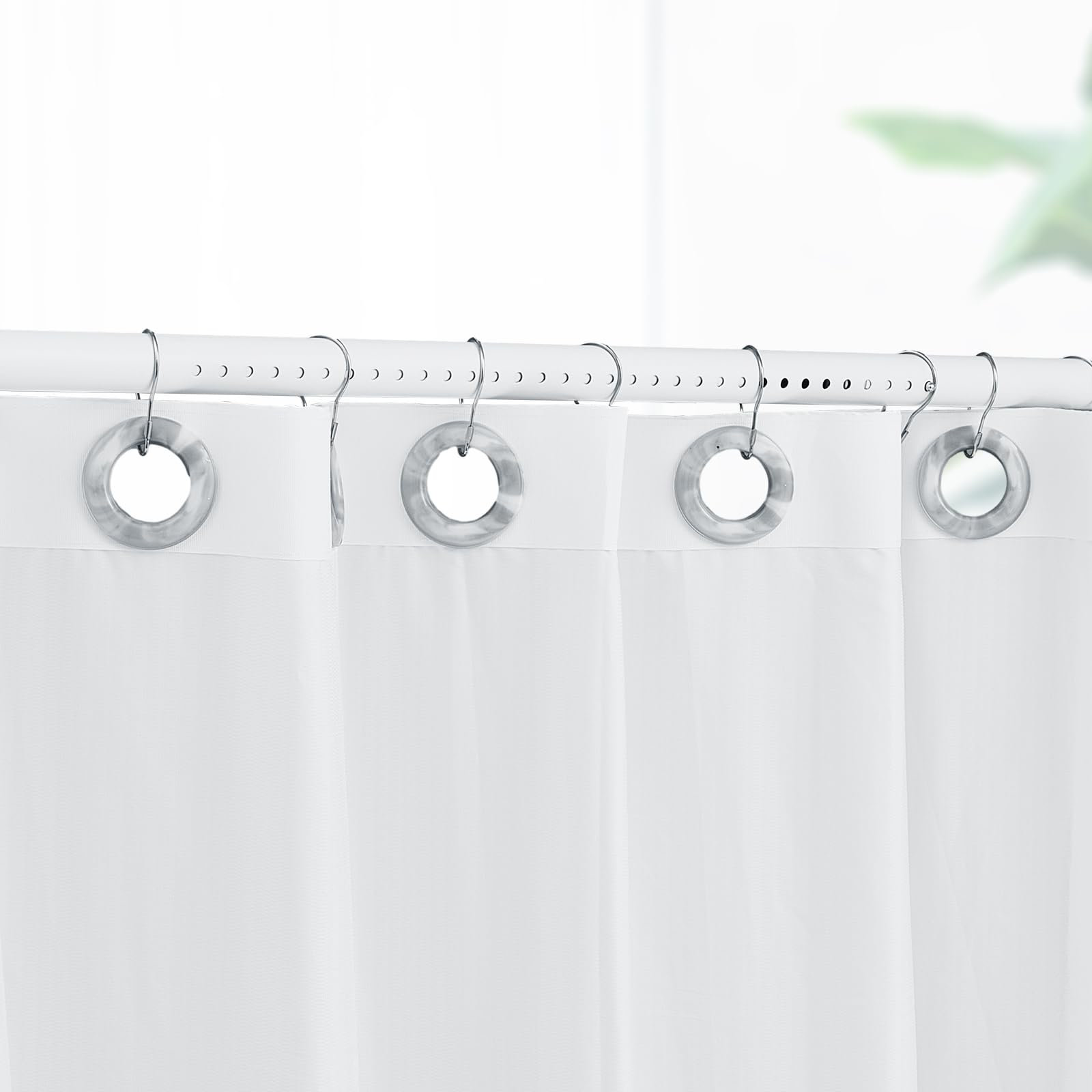 MABOSY 300 Pcs Metal Shower Curtain Hooks Rust Proof Hanging Shower ...