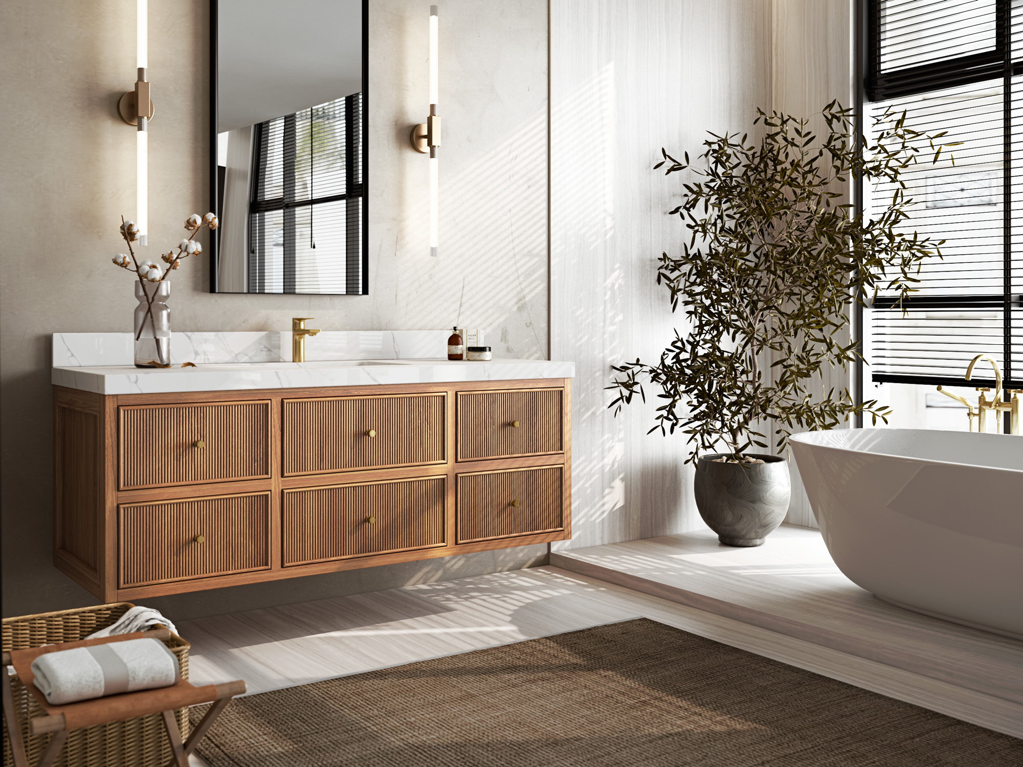 Willow Collections 60'' Single Bathroom Vanity with Quartz Top | Wayfair