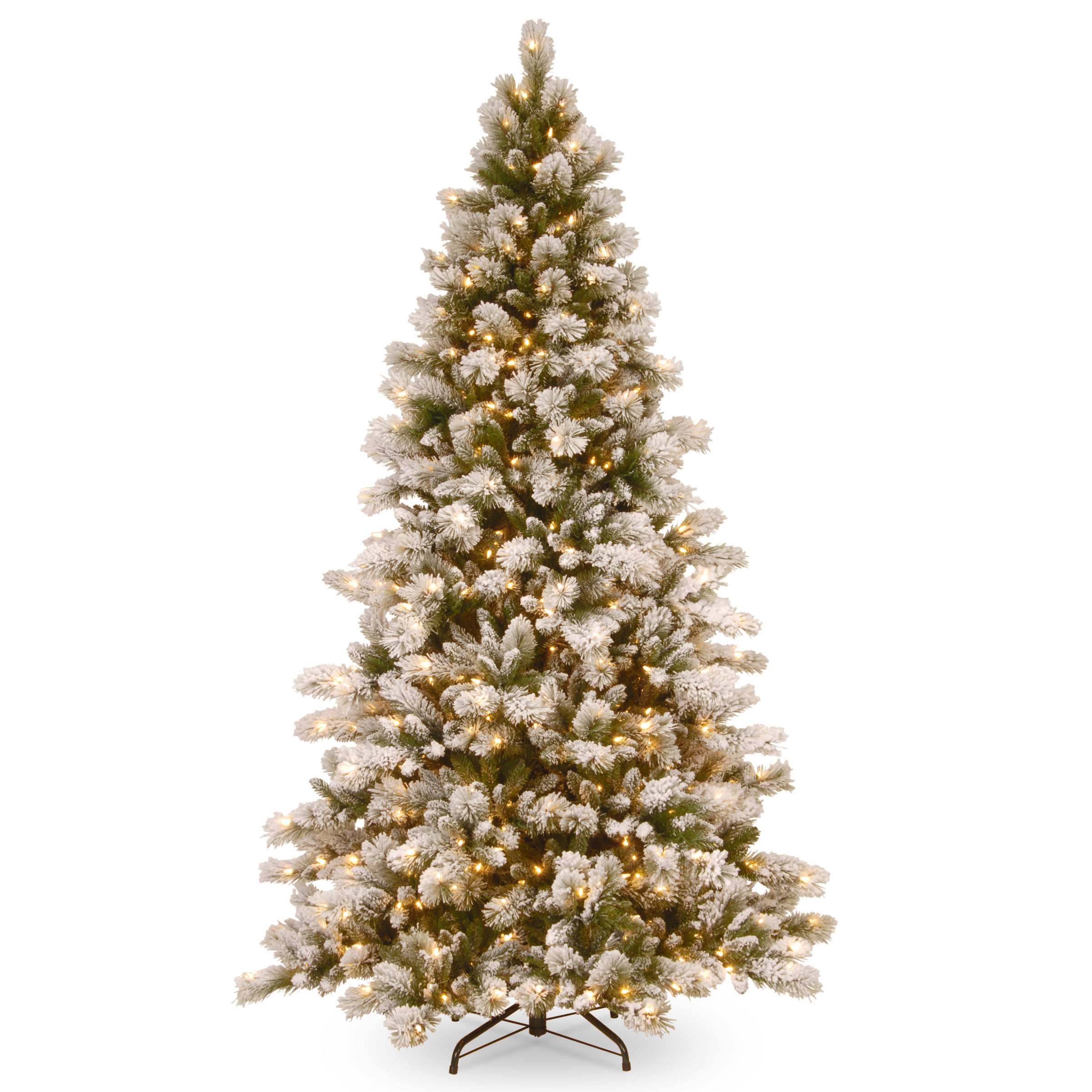 The Holiday Aisle® 7.5ft. Snowy Westwood Pine Tree with Clear Lights ...