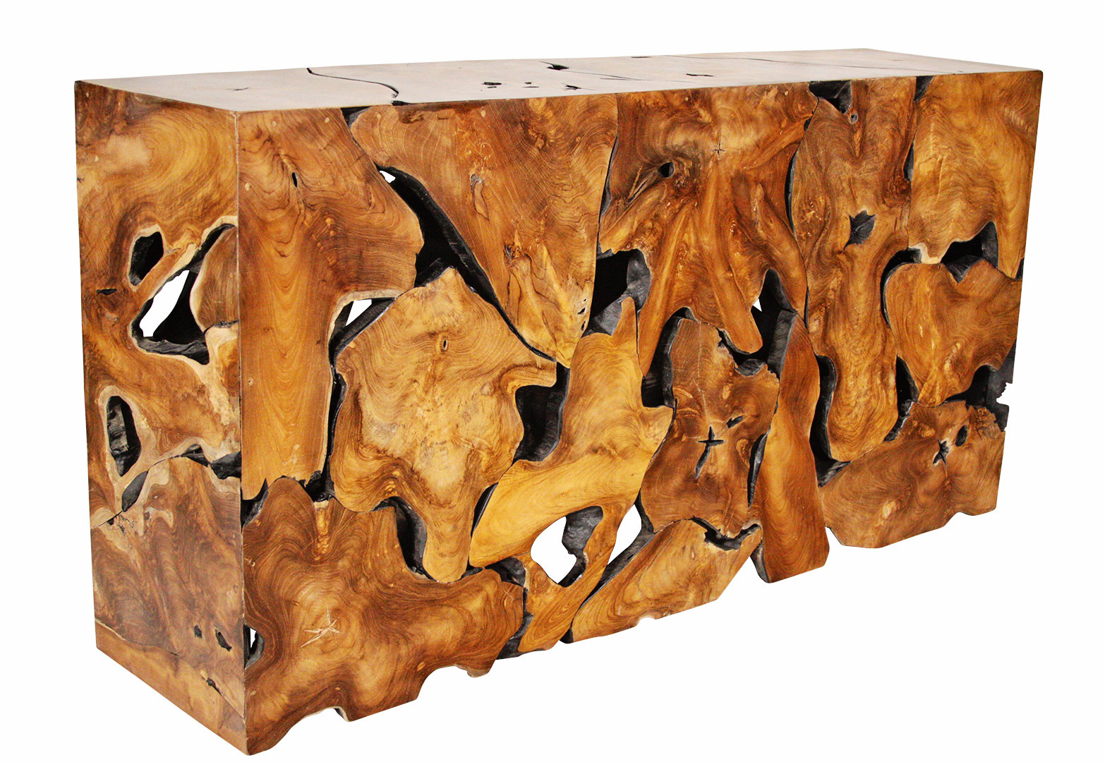 Ibolili Teak Slice Console Table & Reviews | Wayfair