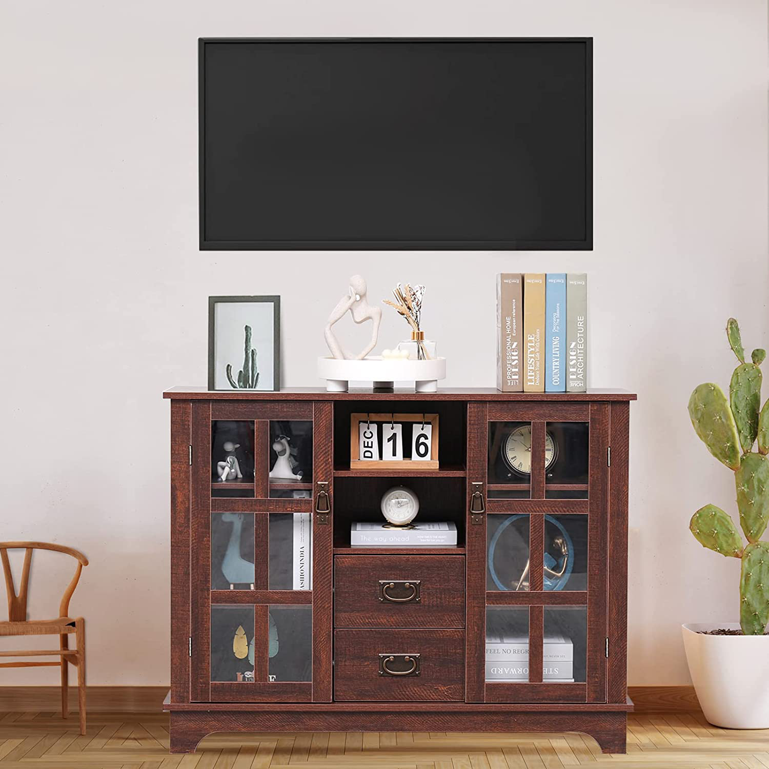 Longshore Tides Buffet Sideboard, Farmhouse Storage Cabinets With 2 ...