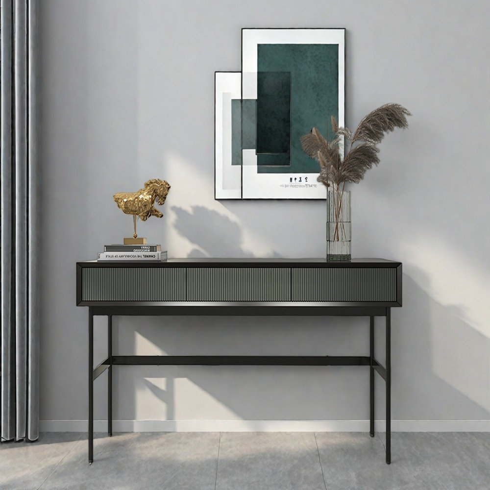 Ebern Designs Minimalist Modern Solid Pine Entryway Table | Wayfair