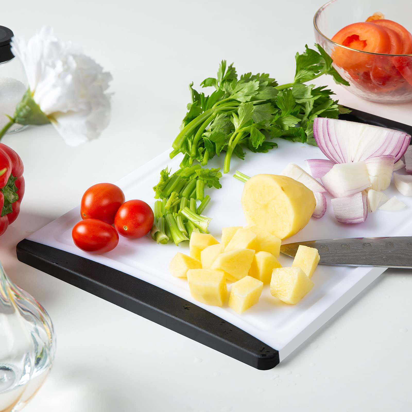 tangmaikeji Extra Large Cutting Boards, Plastic For Kitchen (Set Of 4 ...