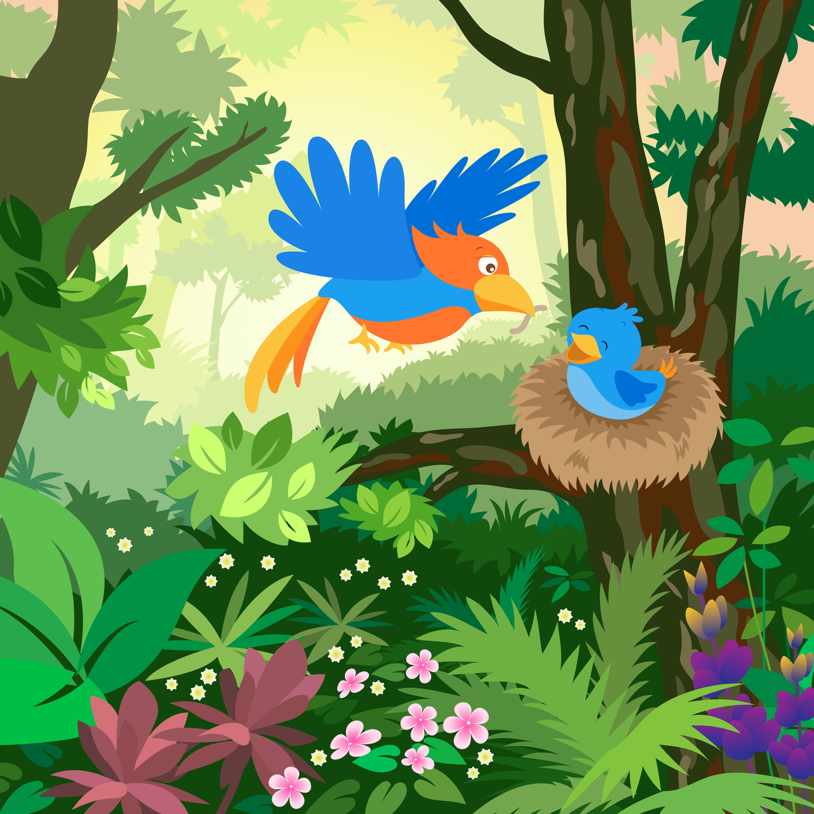 17 Stories Birds Feed Baby Bird by Exxorian - Print | Wayfair.ie