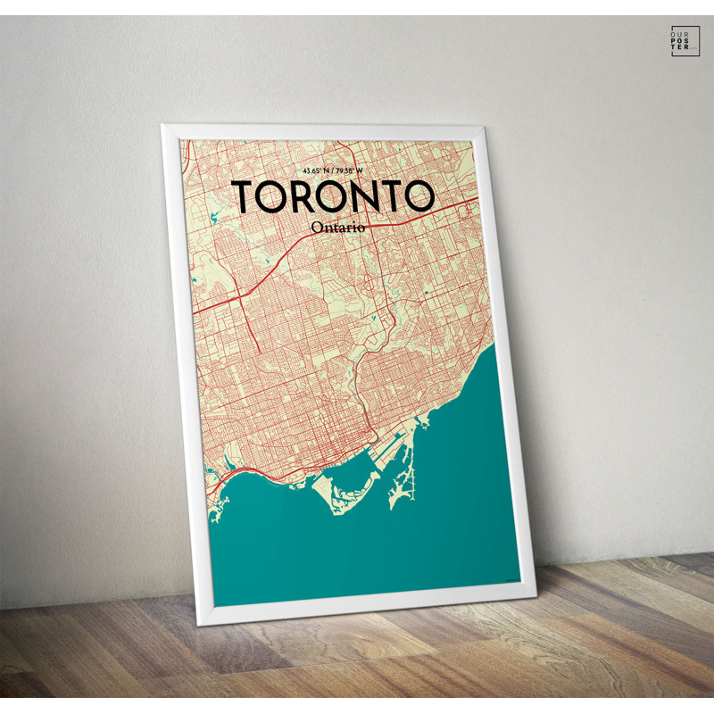 OurPoster.com Toronto City Map On Paper Print - Wayfair Canada