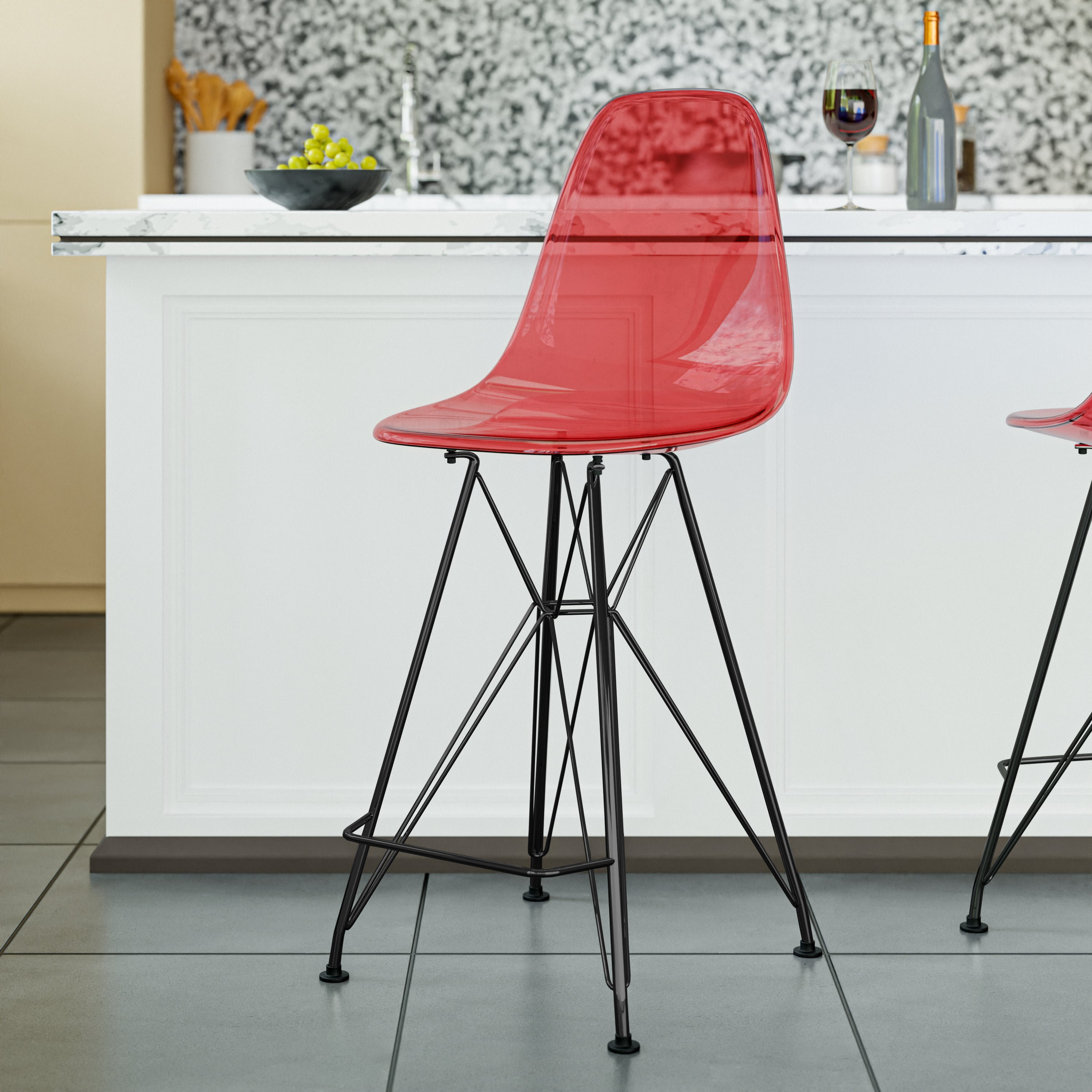 George Oliver Delycia Barstool ABS Resin Counter Height Stool With ...