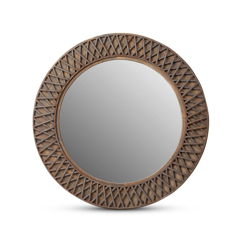 Park Hill Collection Round Wood Wall Mirror | Wayfair
