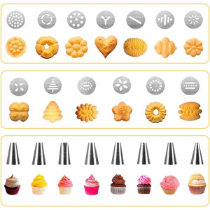 Tiprol Spritz Cookie Press Gun Kit with 13 Cookie Press Discs and 8 ...