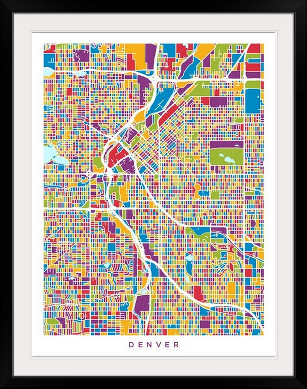 17 Stories " Denver Colorado Street Map " by Michael Tompsett on | Wayfair